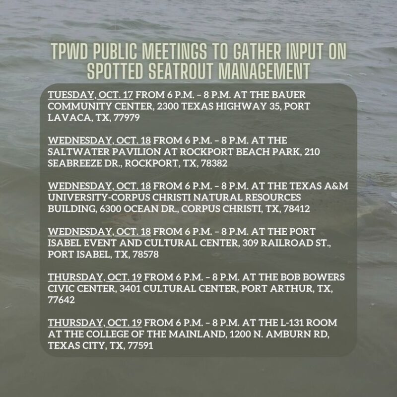 ADVOCACY ALERT: TPWD Public Meetings to Gather Input on Spotted ...